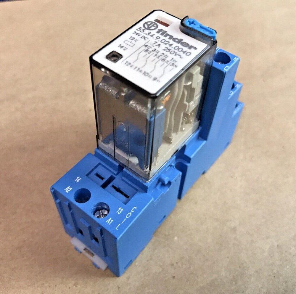 Finder 55.34.9.024.0040 Relay 24VDC, 7A with 94.04 Socket – SPMX ...
