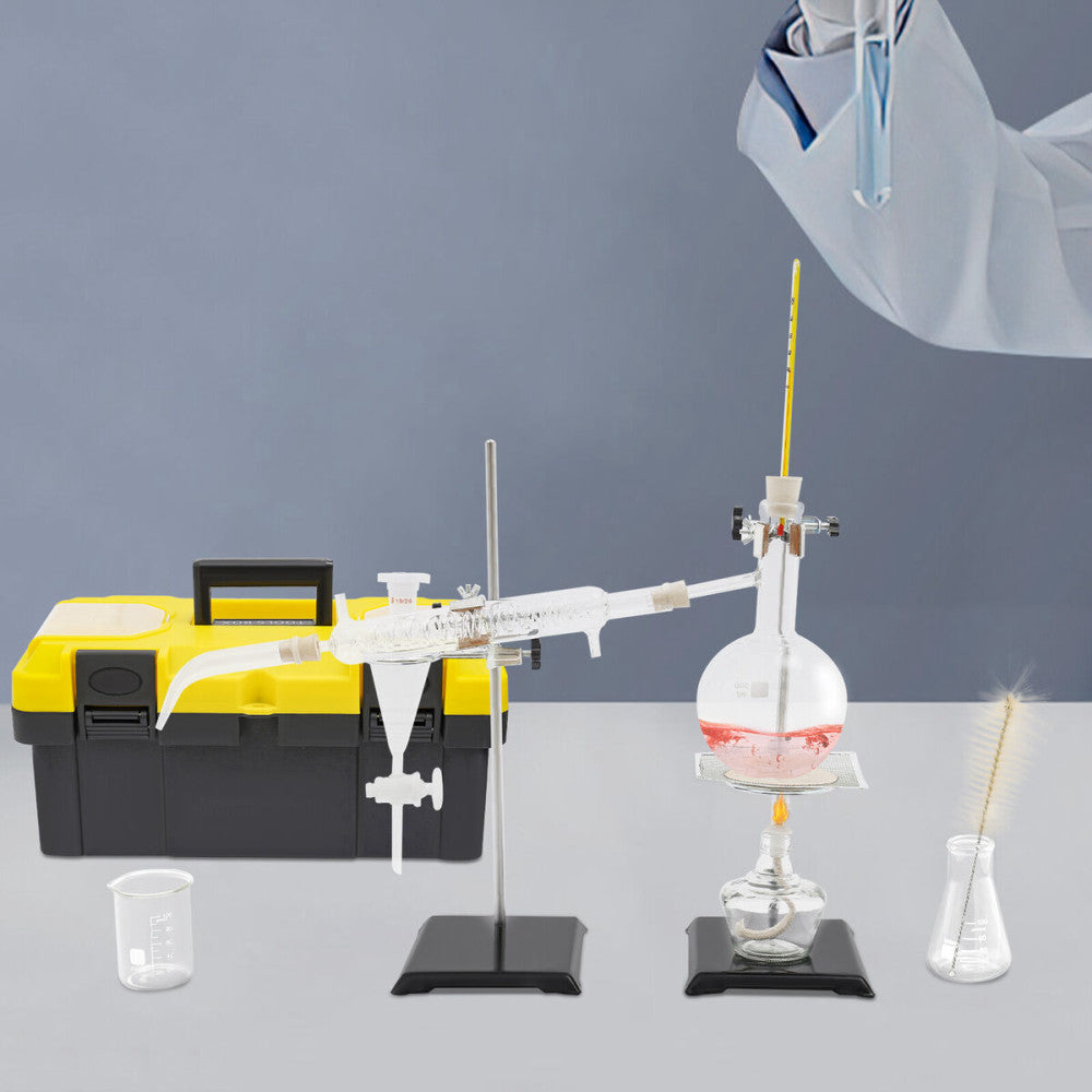 Essential Oil Steam Distillation Kit Apparatus Lab Glassware Distillat ...