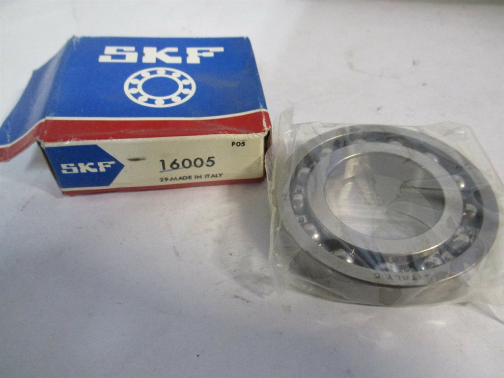 SKF (16005) 8mm x 25mm x 47mm Cylindrical Radial/Deep Groove Ball Bear ...