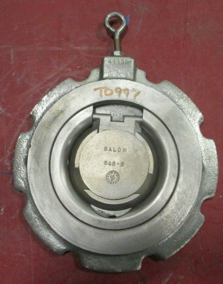 BALON 4T-150 Wafer Style Swing Check Valve 4" 150 Thin Pattern NACE Tr ...