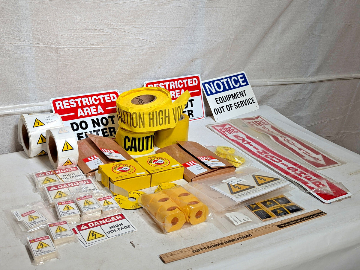 Industrial Worksite Safety Signs Stickers Caution, Restricted, High Vo ...