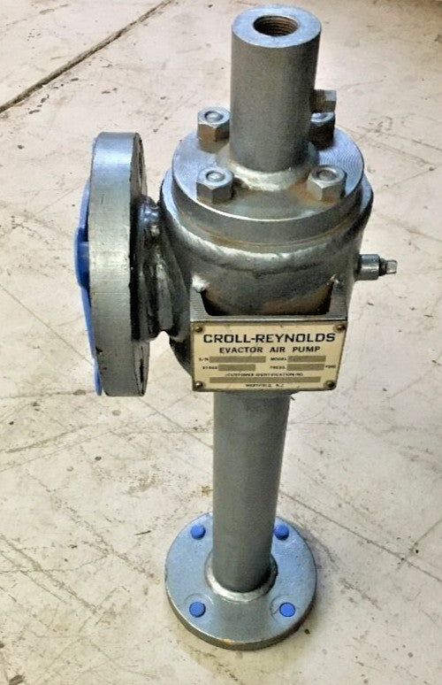 CROLL-REYNOLDS 3-Z EVACTOR AIR PUMP Model 103, Single Stage, 400 PSIG ...