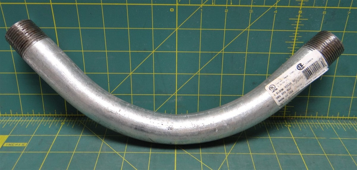 90° 1" Galvanized Steel NPT Threaded Electrical Metal Conduit Elbow ...