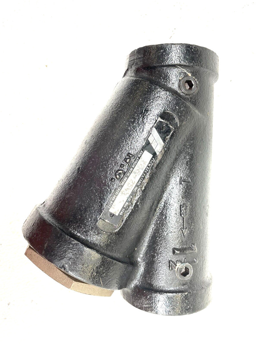 FLOW EZY FILTER Y Strainer Model Y25 1-1/2" NPT Class 250 SWP / 25 Mic ...
