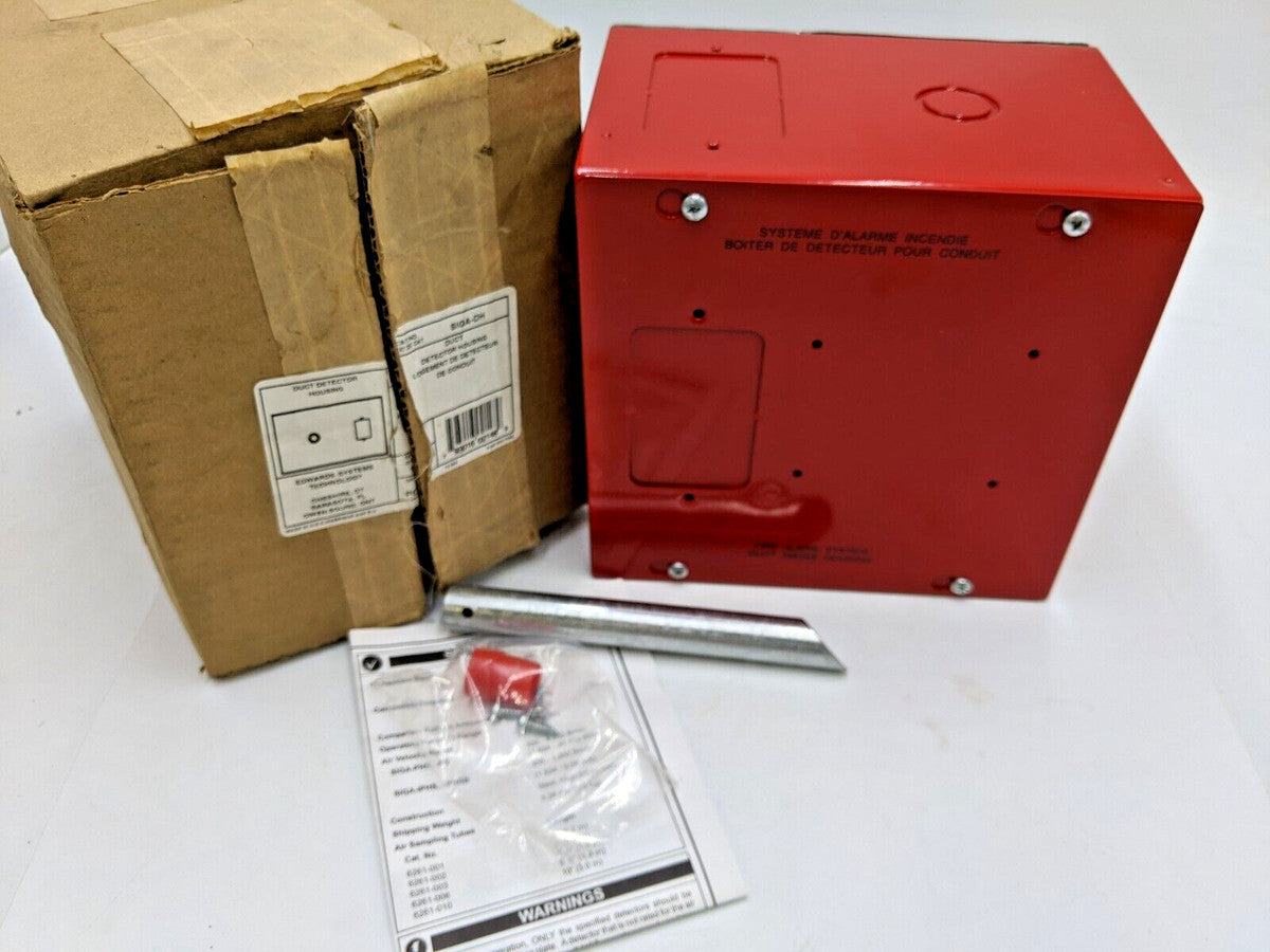 Edwards SIGA-DH Red Fire Alarm Duct Detector Housing for SIGA-PS Smoke ...