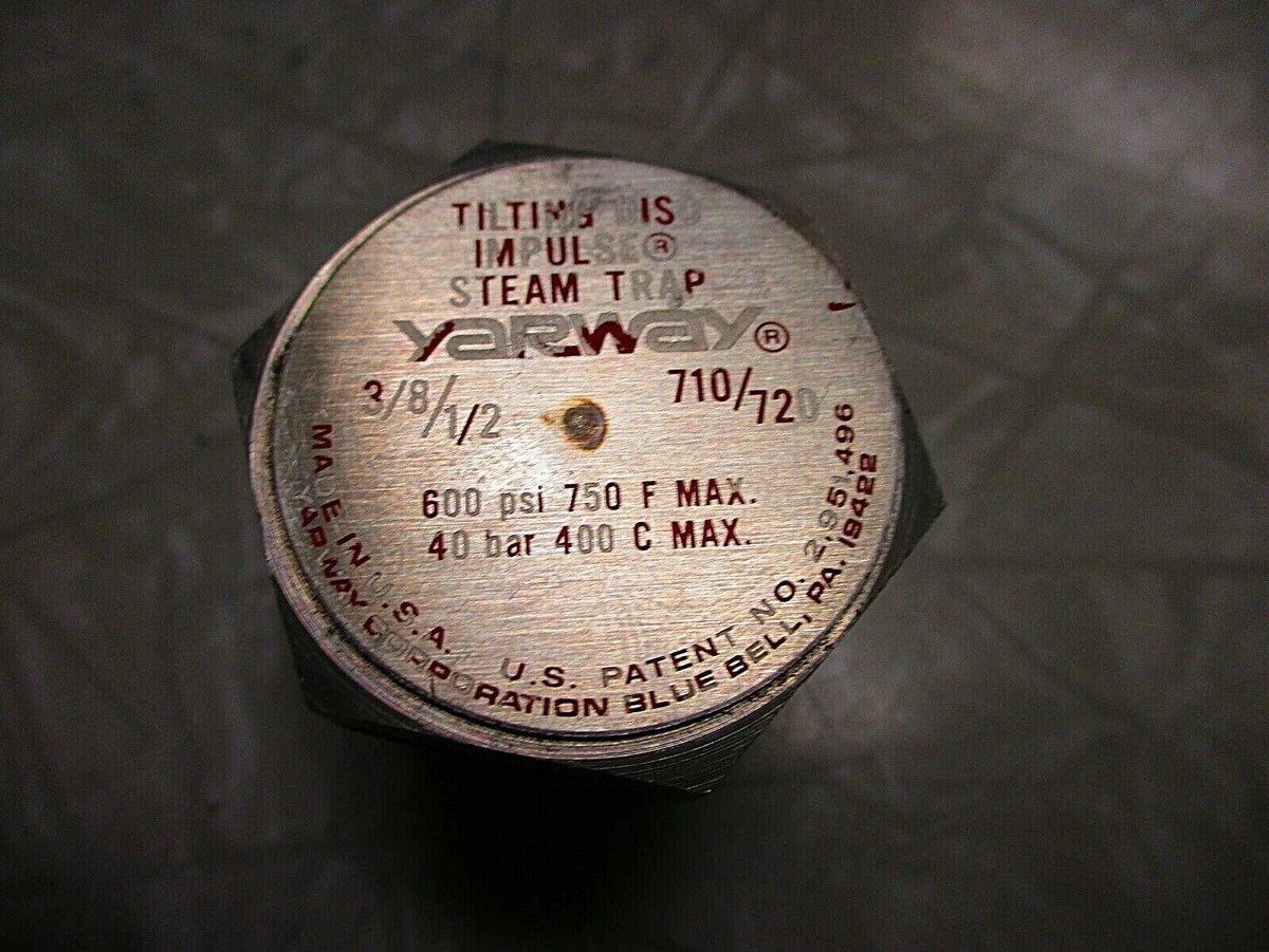 YARWAY 710 / 720 Tilting Disc Impulse Steam Trap 3/8" / 1/2" Cap Only ...