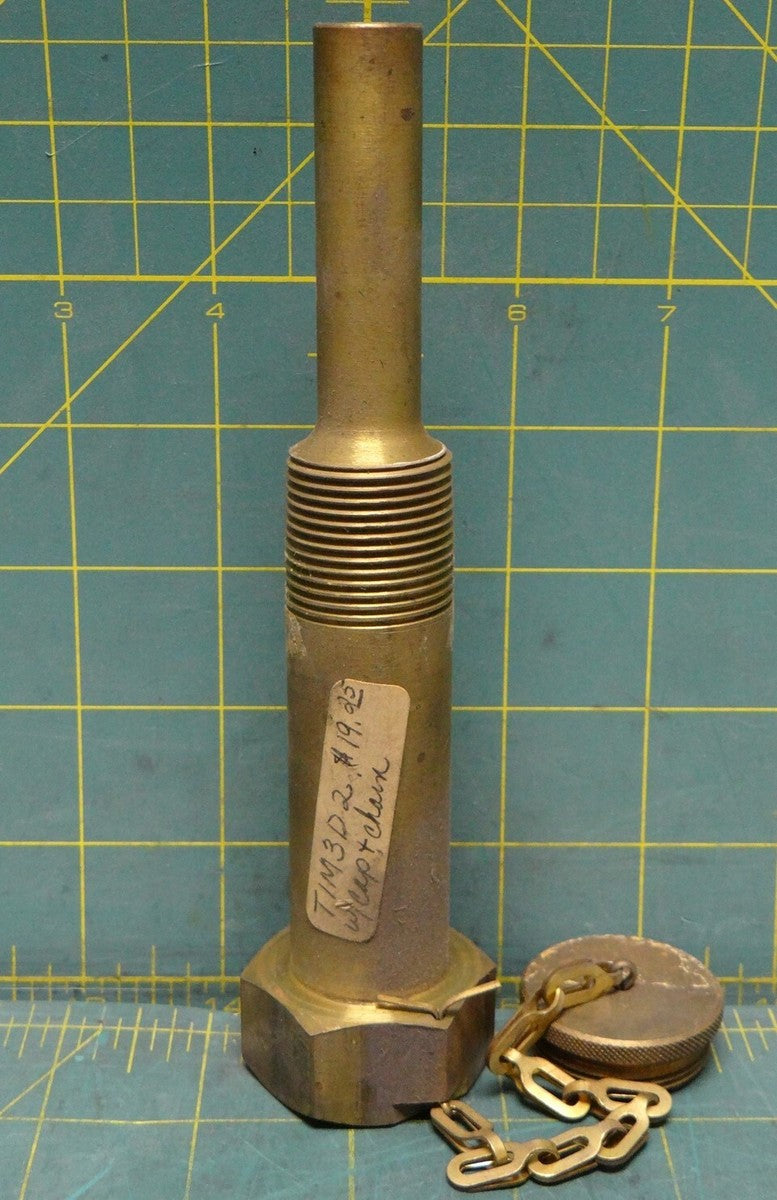 Brass Threaded Stepped Thermowell 3/4" NPT x 2.5" Insertion With Cap ...