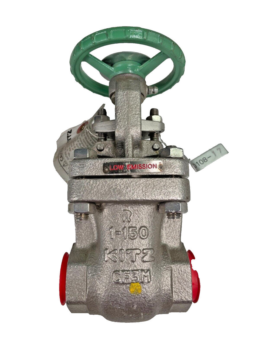 KITZ AW150UMM Stainless Steel Gate Valve 1" Class 150 Socket Weld Ends ...