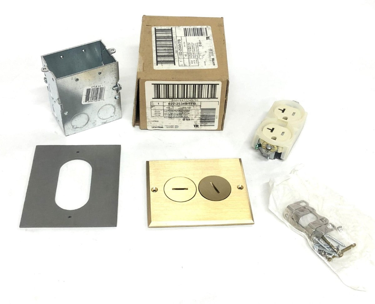 Leviton 20A-125V Brass Floor Box Assembly 022-25349-TFB NOS – SPMX ...