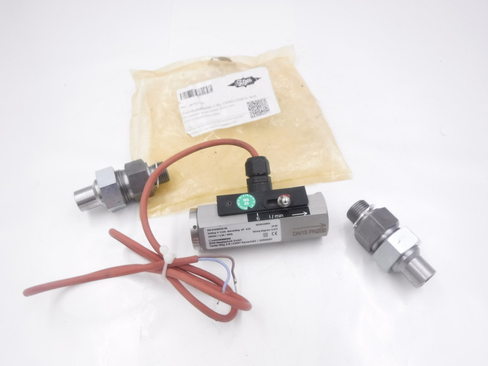 Honsberg 1/2"FNPT SS Mechanical Flow Switch Assembly Type MR-015GK020 ...